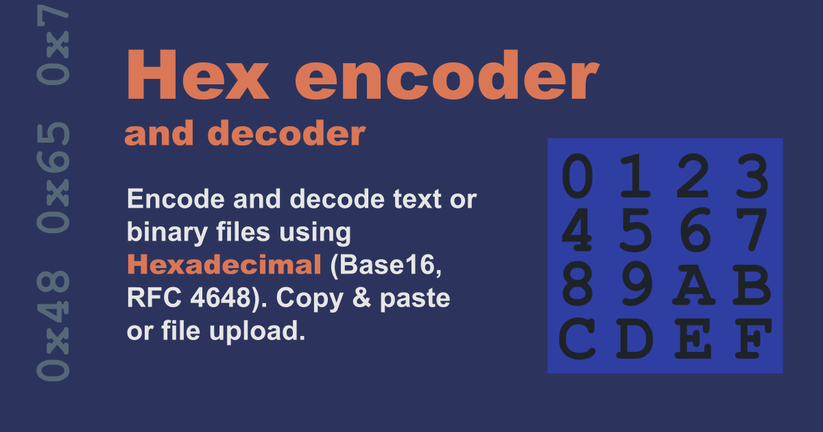 Hex (Base16) Encoder & Decoder — Free Online Converter 🧰